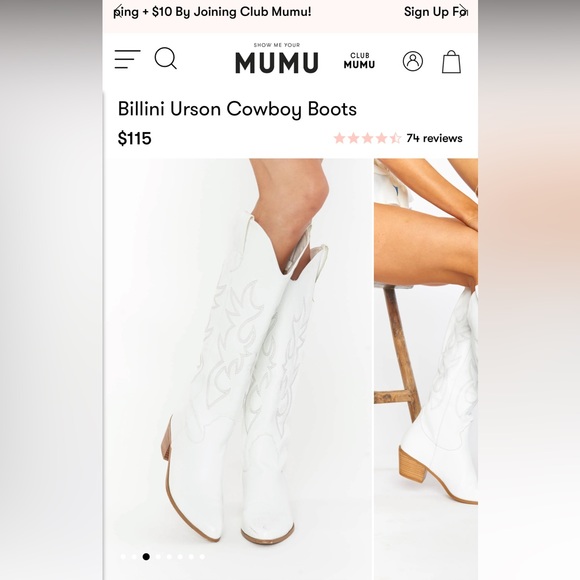 Billini | Shoes | Billini Urson Cowboy Boots White Show Me Your Mumu Size 75 | Poshmark